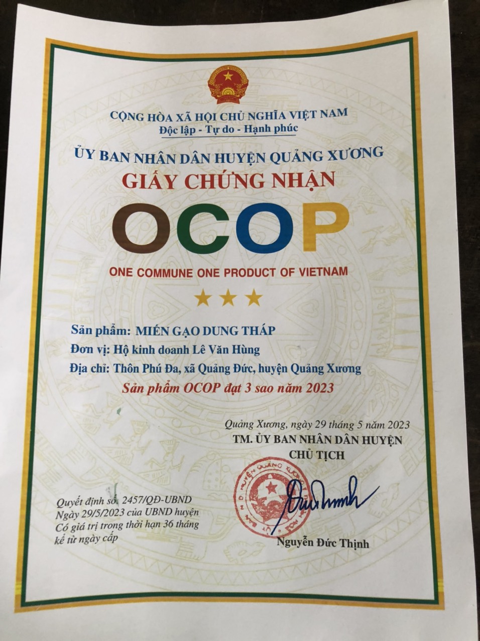 Miến gạo Dung Tháp – Trung tâm tư vấn quy hoạch thị trường & chiến lược ...
